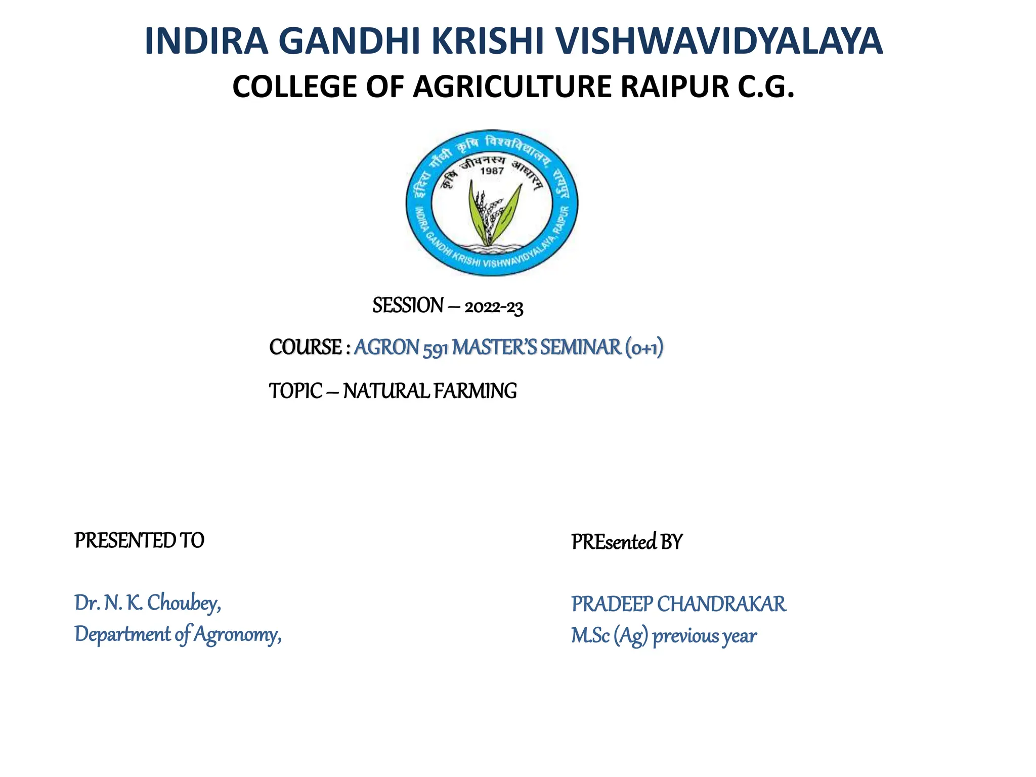 pradeep kumar . natural farming ppt weed | PPTX