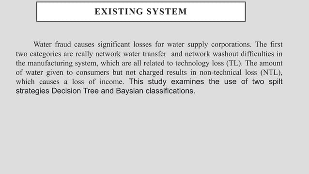Detection Of Fraudlent Behavior In Water Consumption Using A Data Mining Based Model | PPTX