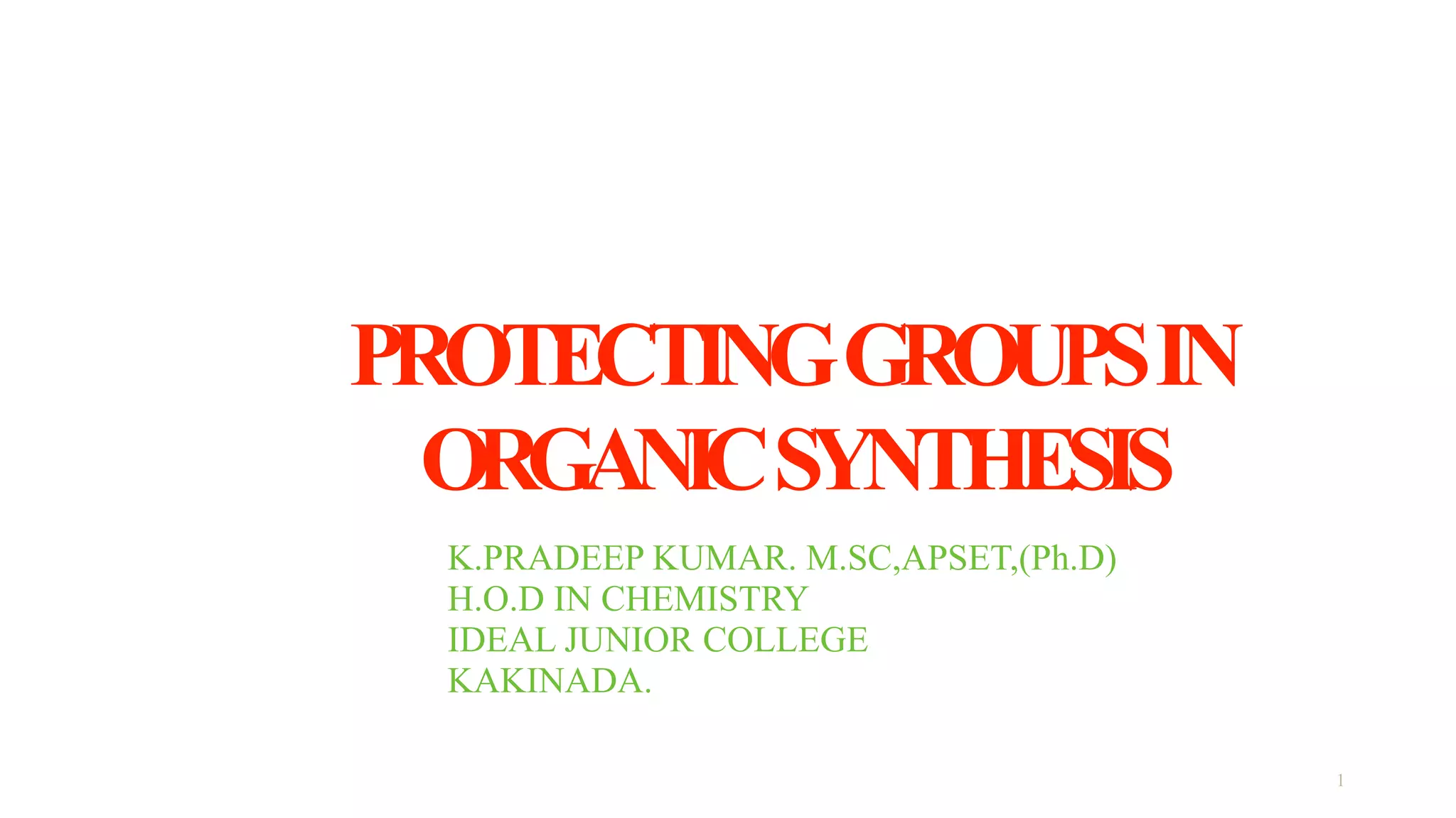 protecting groups | PDF