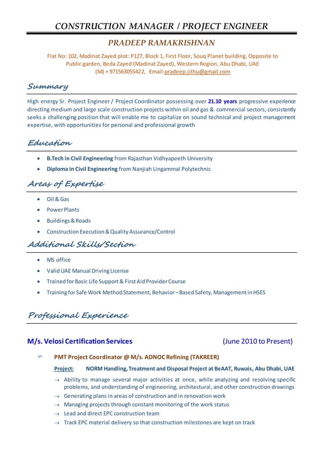 Pradeep ramakrishnan cv 2018 | DOCX