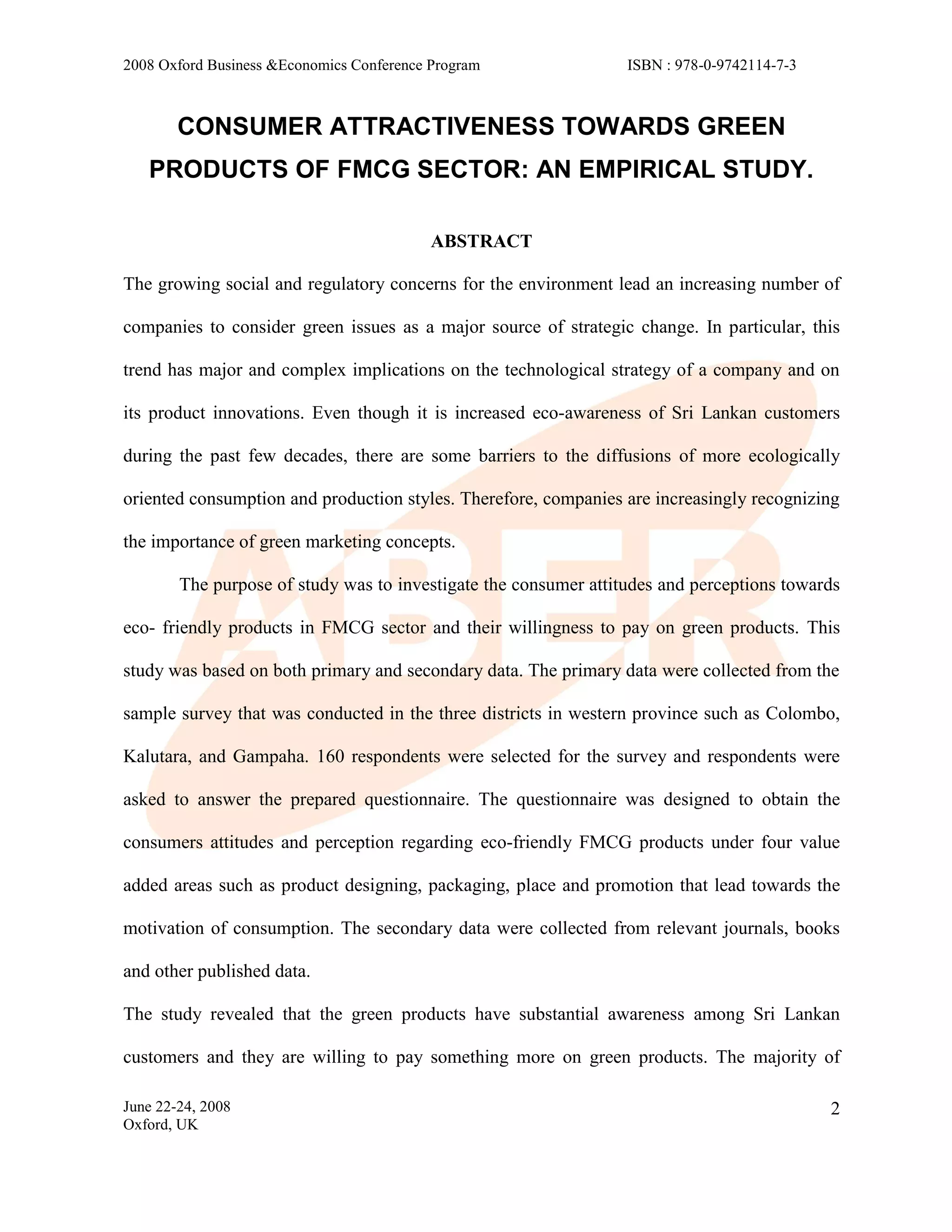 Consumer attractiveness towards green products | PDF