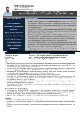 Pradeep s (resume) | DOC