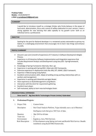 Pradeep yadav resume | PDF