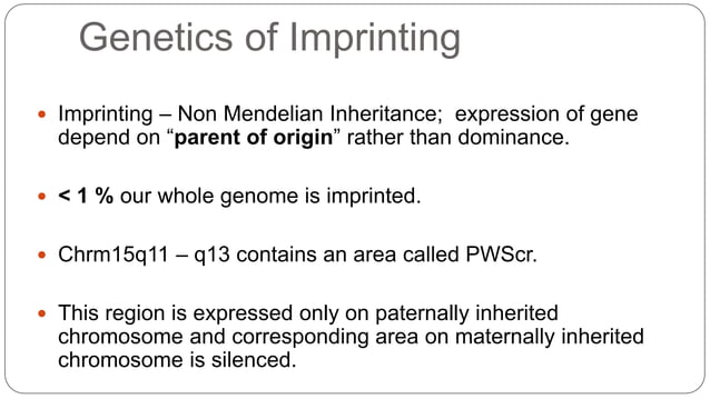 Prader Willi syndrome and Genetics and differentials | PPTX | Genetics ...