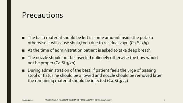 Pradhana karma niruha basti | PPTX | Hinduism | Religion & Spirituality