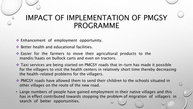 Pradhan mantri gram sadak yojana (pmgsy) | PPTX