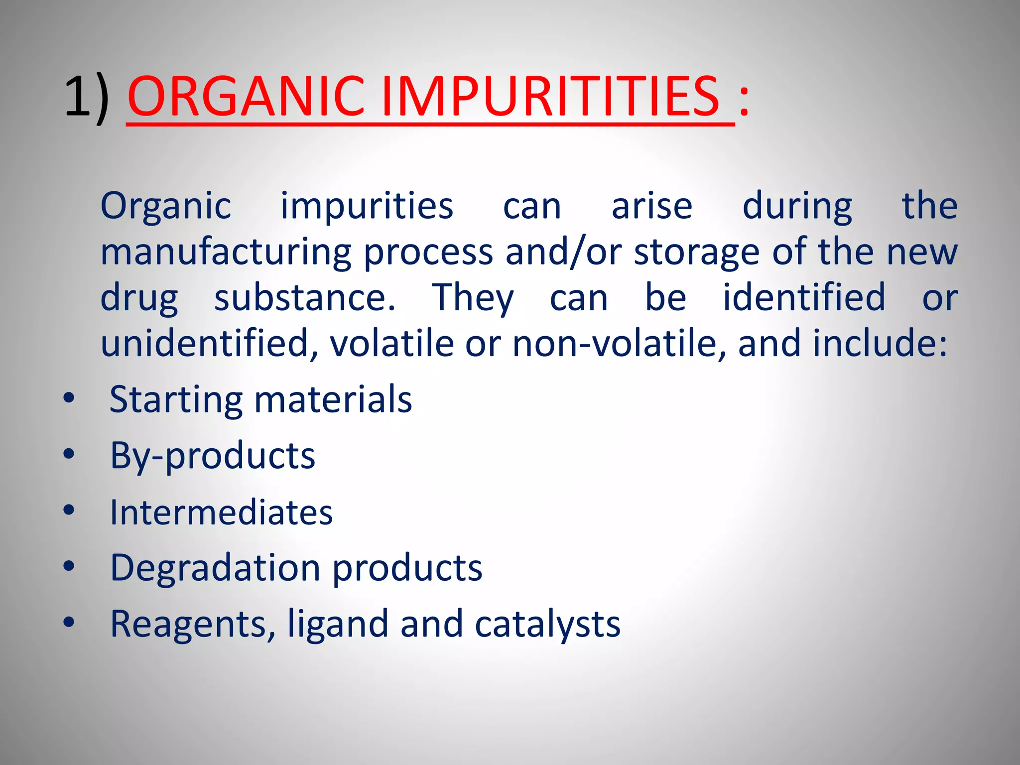 IMPURITIES AND STABILITY STUDIES | PPTX
