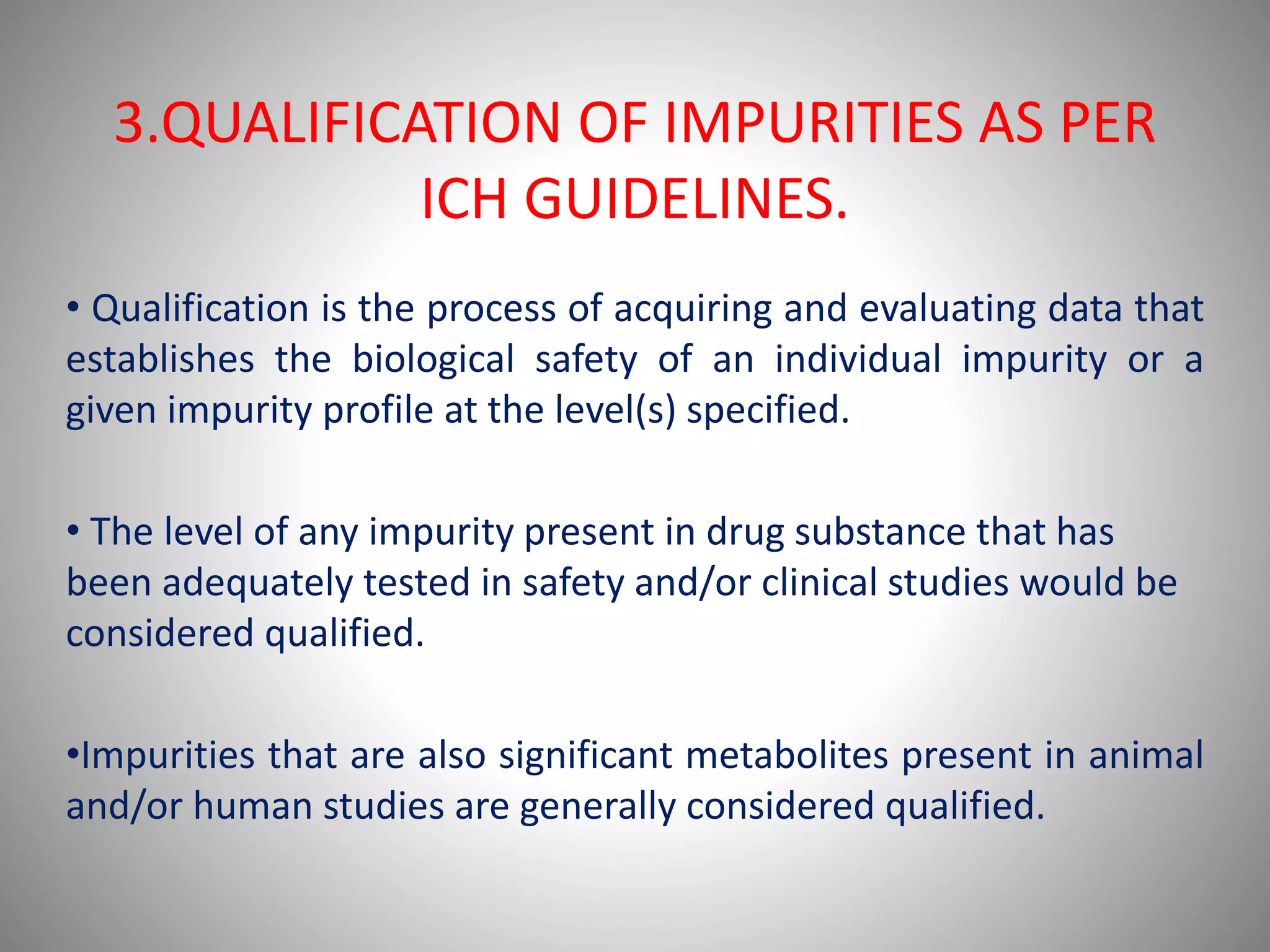 IMPURITIES AND STABILITY STUDIES | PPTX