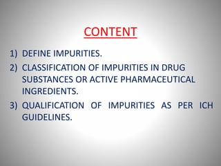 IMPURITIES AND STABILITY STUDIES | PPTX