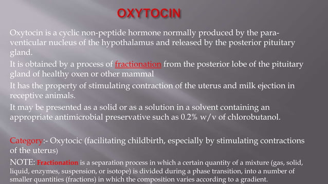 seminar on assay of oxytocin | PPT