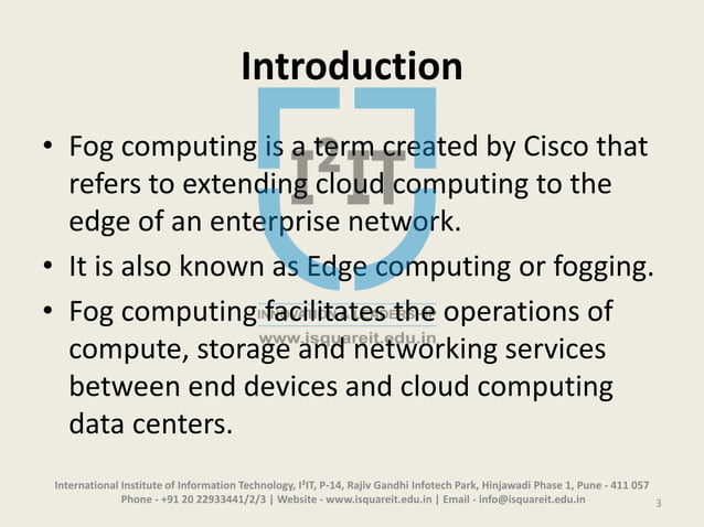 Introduction To Fog Computing | PPT | Cloud Computing | Internet