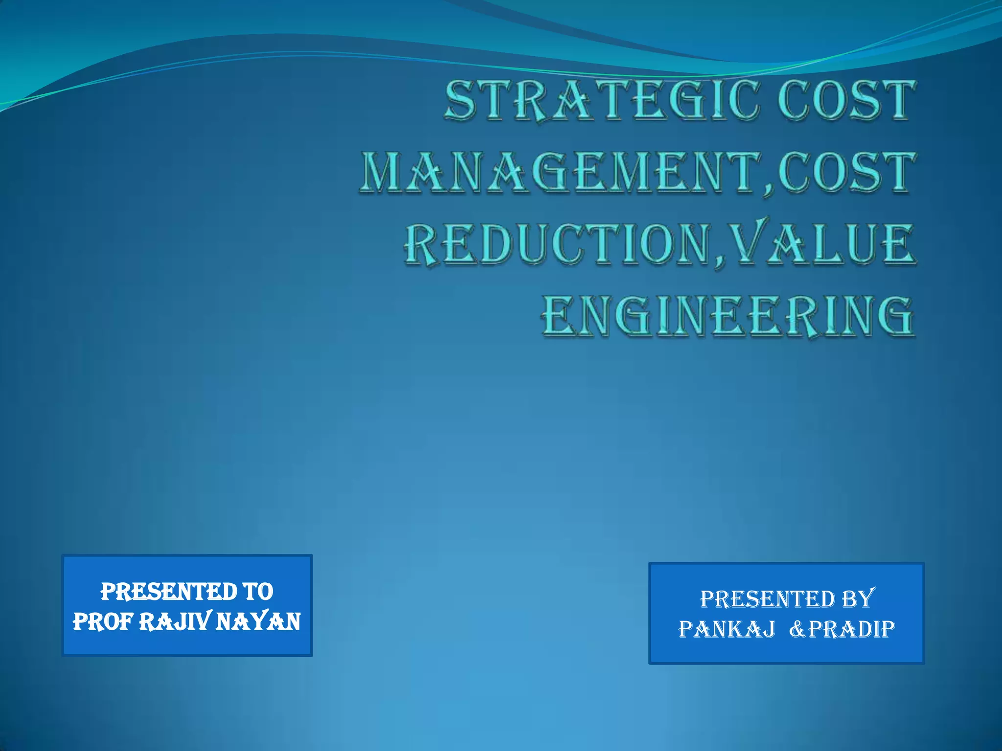 strategic cost analysis | PPTX