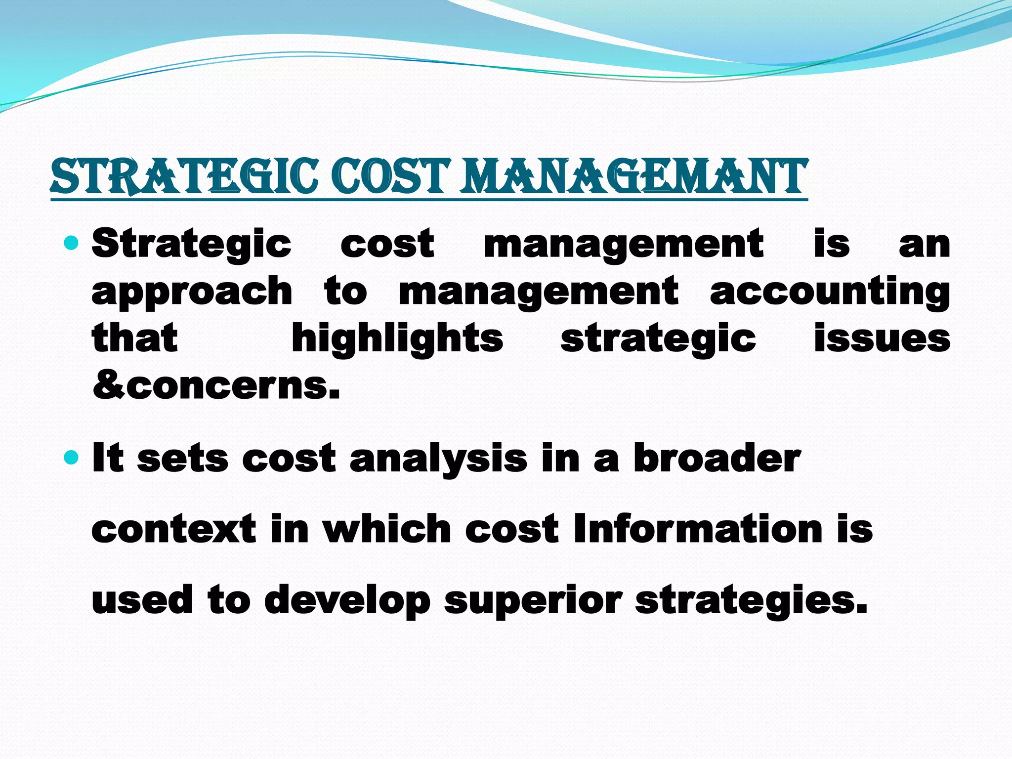 strategic cost analysis | PPTX