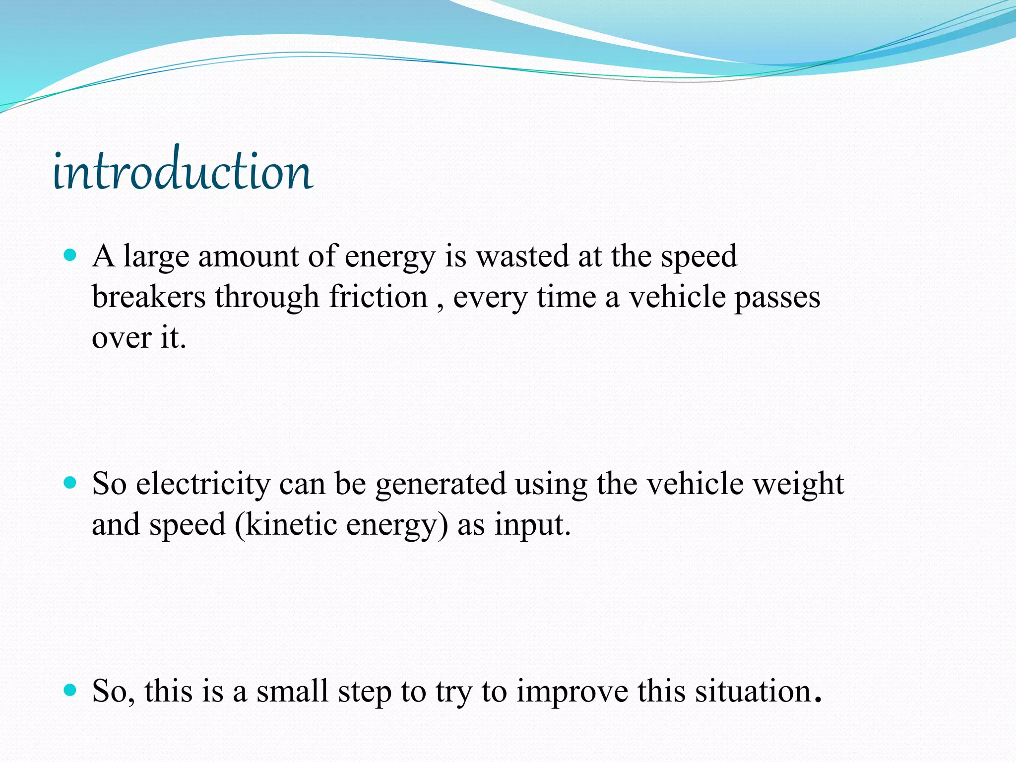 power generation through speed breakers | PPTX