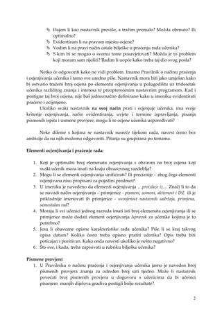 Praćenje i ocjenjivanje učenika | DOC