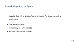Apache Spark — Fundamentals and MLlib | PPT