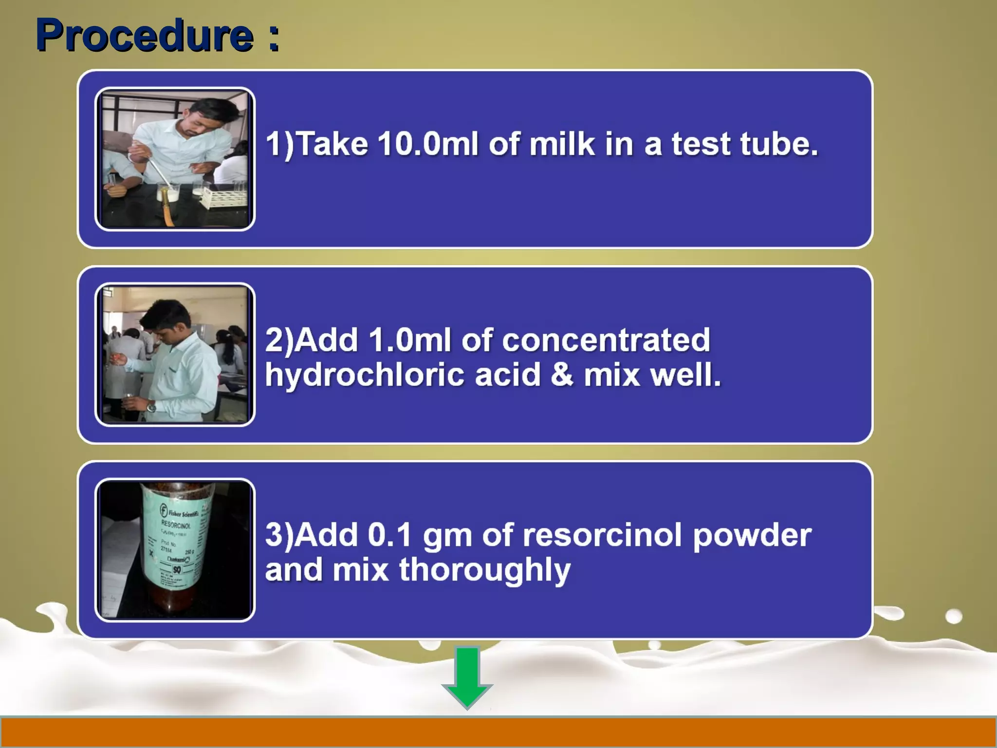 adulteration & Detection test on milk | PPT