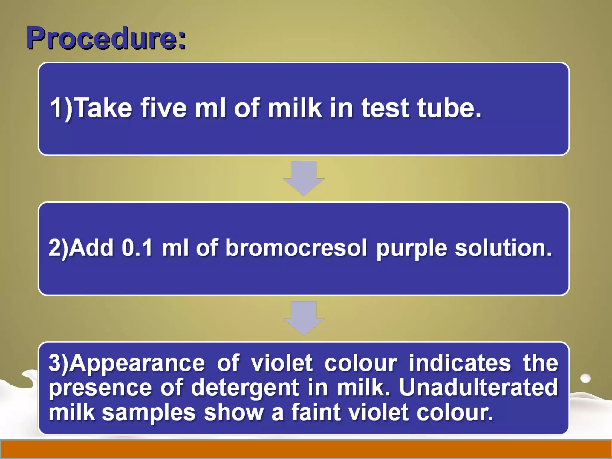 Adulteration And Detection Test On Milk Ppt