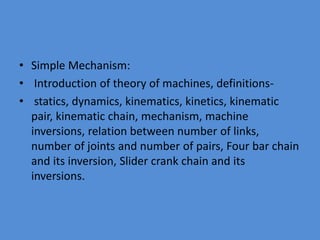 theory of machine part 1 | PPT
