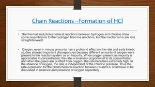Hydrogen - Chlorine Chain Reaction | PPTX