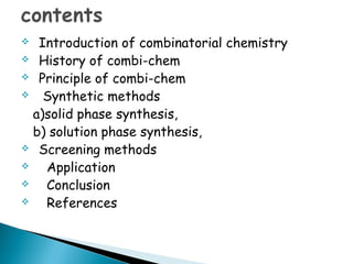 Combinatorial chemistry | PPT