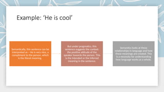 Pragmalinguistics- Semantics and Pragmatics | PPTX