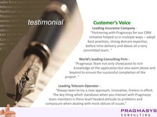 Pragmasys Corporate Presentation | PPTX | Management Consulting Industry | Industries