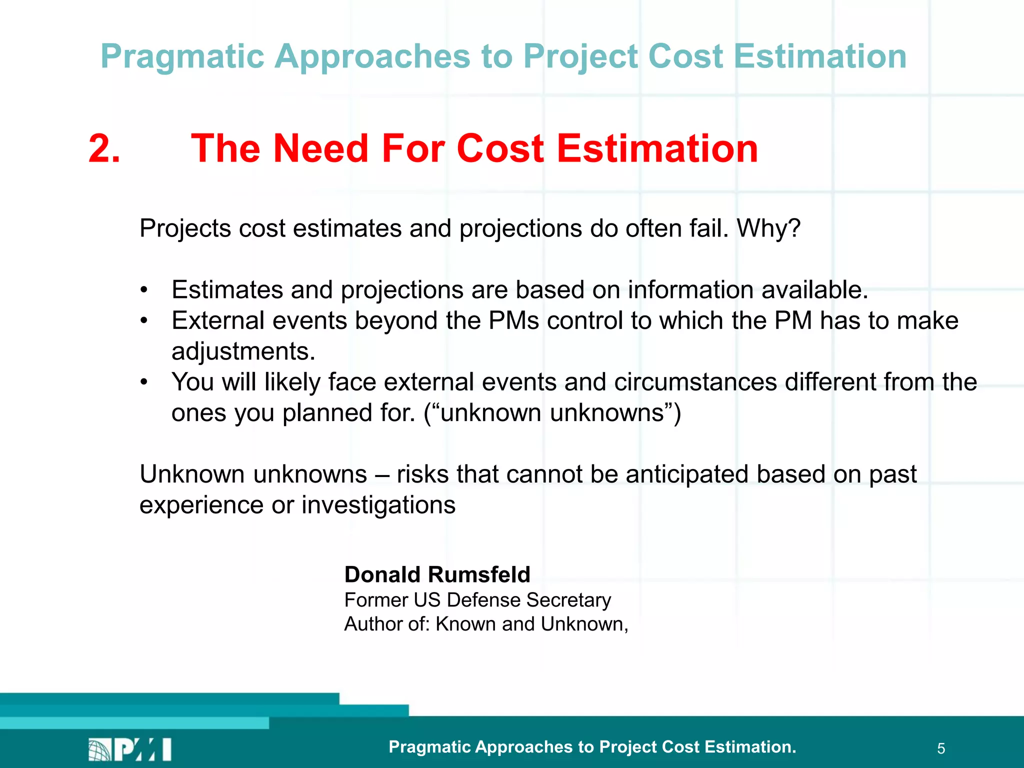 Pragmatic Approaches To Project Costs Estimation Pdf Business Business And Finance