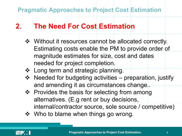 Pragmatic Approaches To Project Costs Estimation Pdf Business Business And Finance