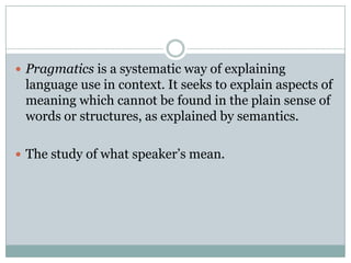 Pragmatics | PPTX