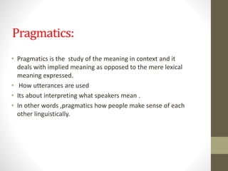 Pragmatic Meaning