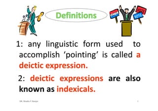 Pragmatics: Deixis And Distance By Dr.Shadia.Pptx