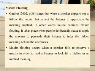 PRAGMATICS: COOPERATIVE PRINCIPLES | PPT