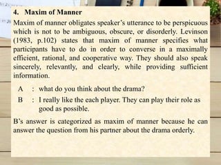 PRAGMATICS: COOPERATIVE PRINCIPLES | PPT