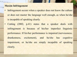 PRAGMATICS: COOPERATIVE PRINCIPLES | PPT