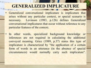 PRAGMATICS: CONCEPT OF IMPLICATURE | PPT
