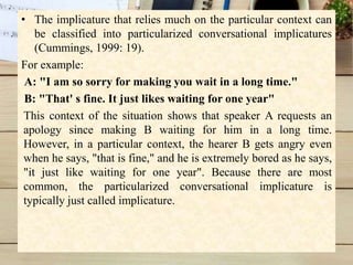 PRAGMATICS: CONCEPT OF IMPLICATURE | PPT