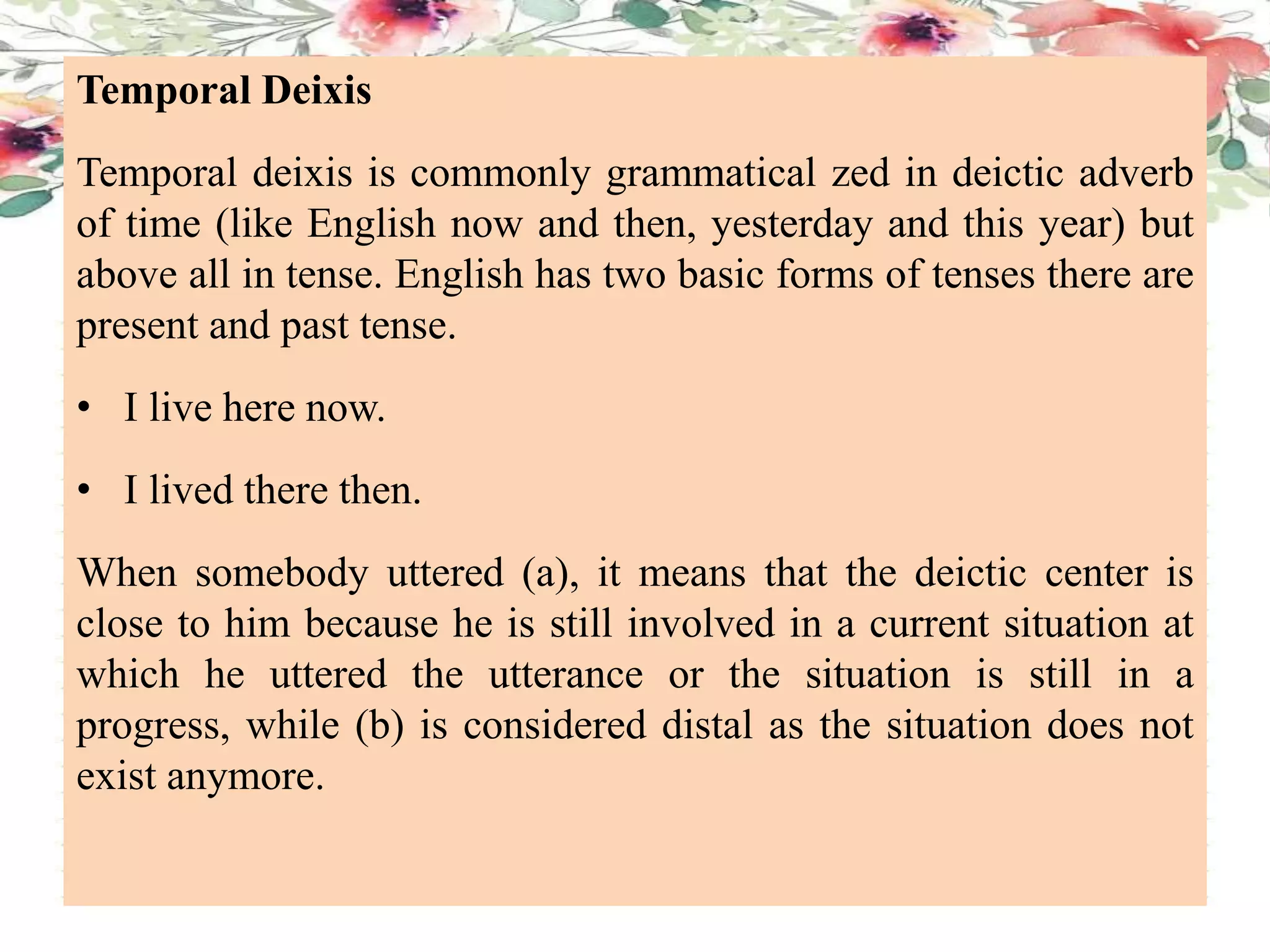 Pragmatics: Deixis | PPT