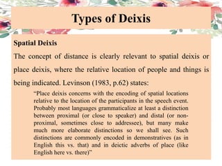 Pragmatics: Deixis | PPT