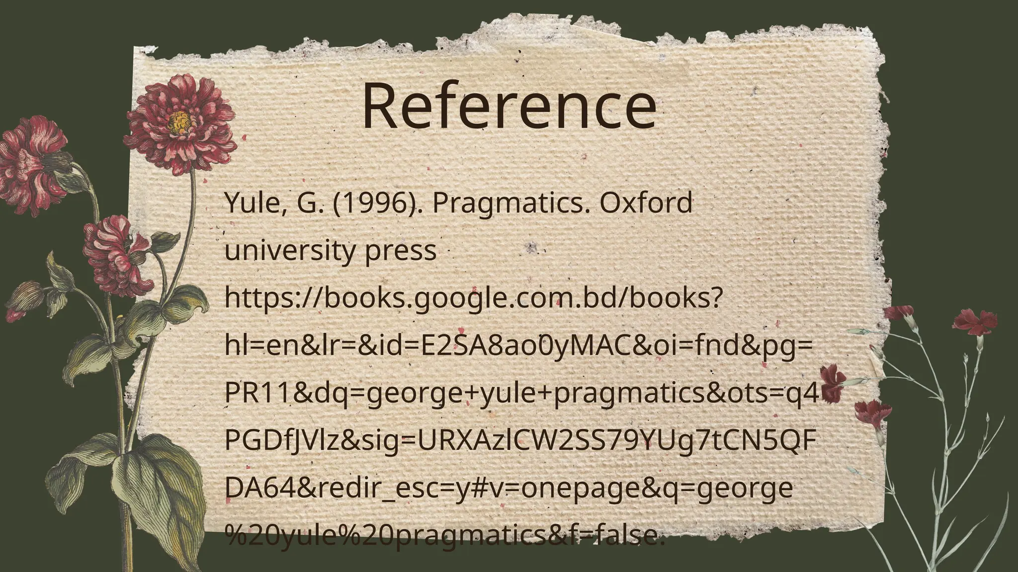 A presentation on Deixis (Pragmatics ) pptx file | PPTX
