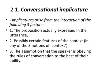 Pragmatics implicature | PPT