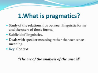 Corpus linguistics and pragmatics | PPTX