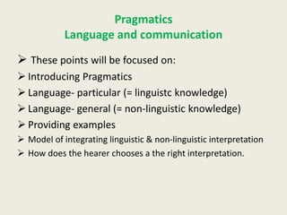 Pragmatics presentainon ppt | PPT