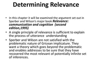 Pragmatics presentation chapter five from the book of peter grundy ...