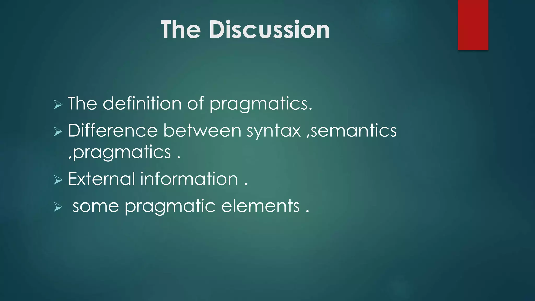 Pragmatics | PPTX