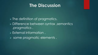 Pragmatics | PPTX