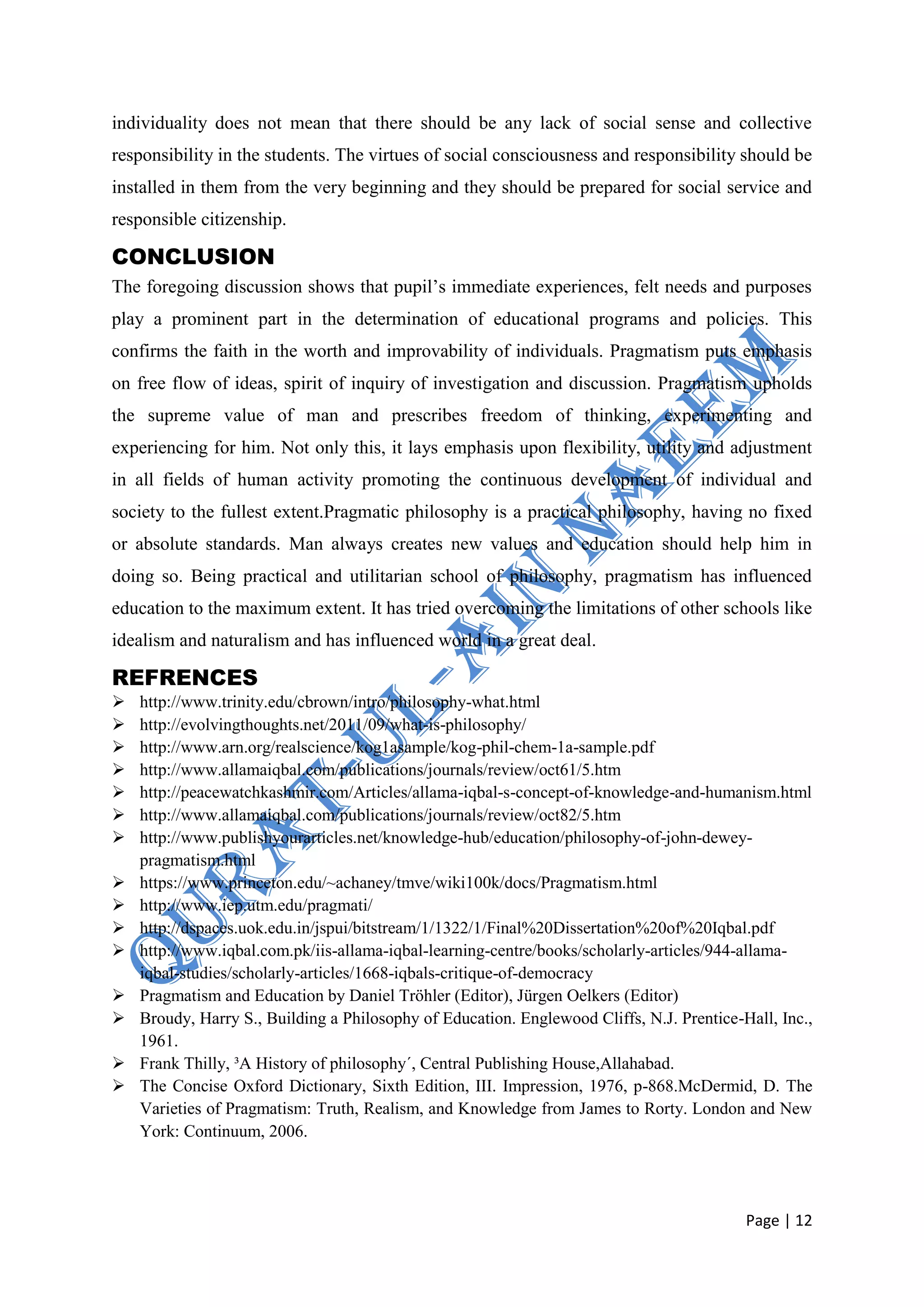 Pragmatism | DOCX