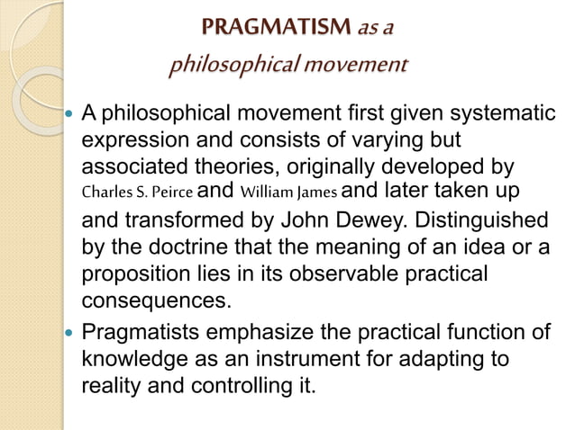 Pragmatism | PPTX | Education