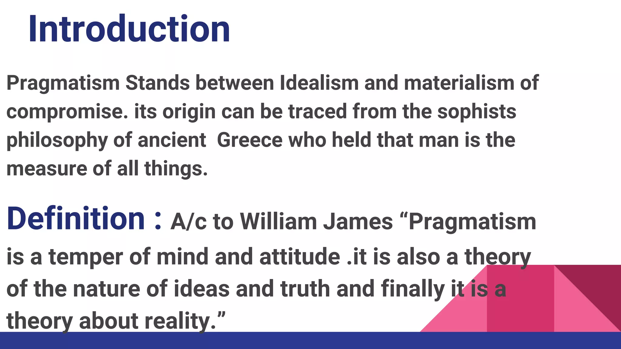 Western school of philosophy (Pragmatism) | PPTX