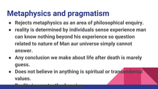 Western school of philosophy (Pragmatism) | PPTX